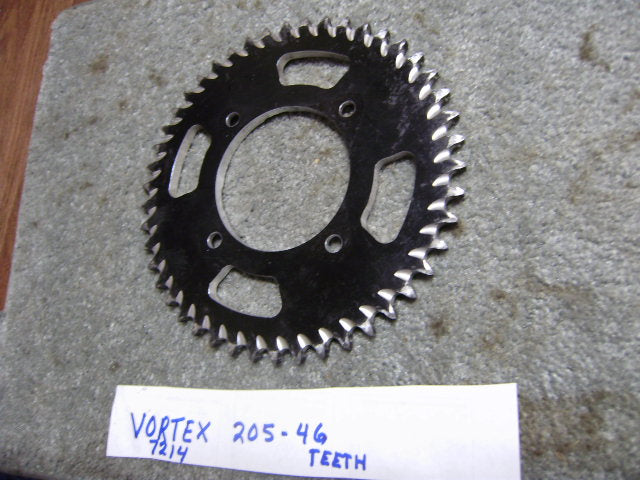 Vortex 205-46 46 T used 428 chain Black Aluminum Rear Sprocket Silver ...